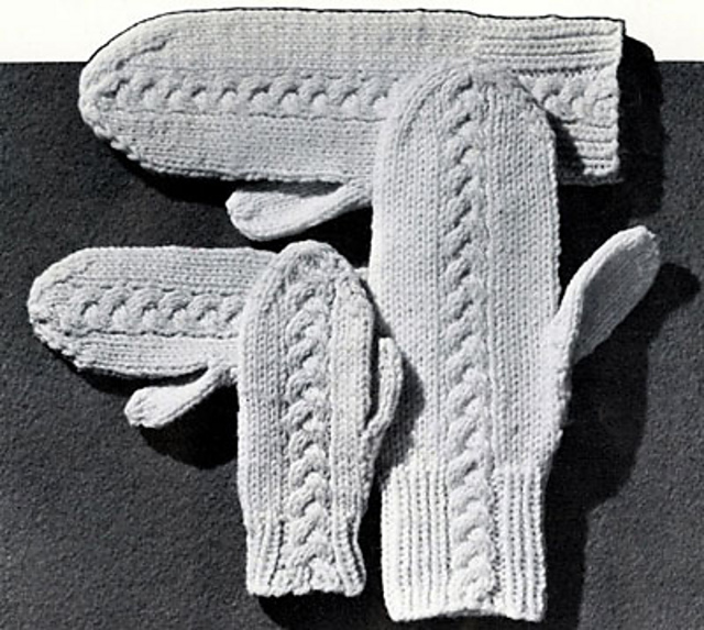Ravelry: Braid Cable 4 Needle Mittens pattern by Coats & Clark