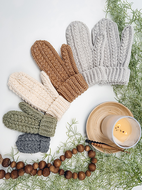Ravelry: Winter Wheat Stitch™ Flat Mittens pattern by Briana K Designs