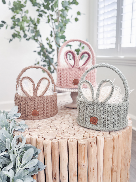 Ravelry: Wheat Stitch™ Easter Bunny Basket pattern by Briana K Designs