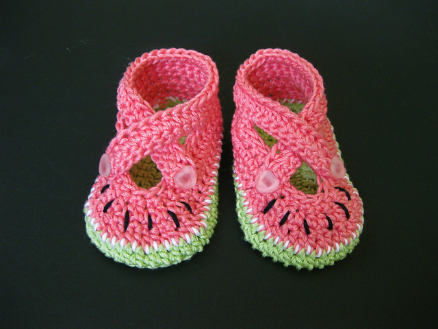 Ravelry: CrackerjackKnits' Watermelon Booties