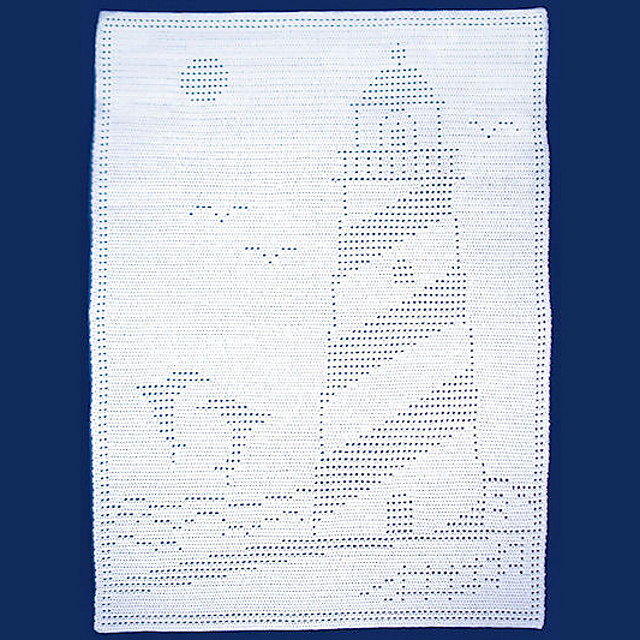 Ravelry: Filet Lighthouse with Dolphins pattern by Cherie Marie Leck