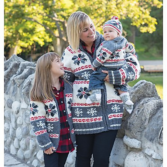 Ravelry: Adult Snowflake Jacket #98857 pattern by Mary Maxim