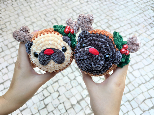 Ravelry: Reindeer Pug Plush pattern by Joana Rosa
