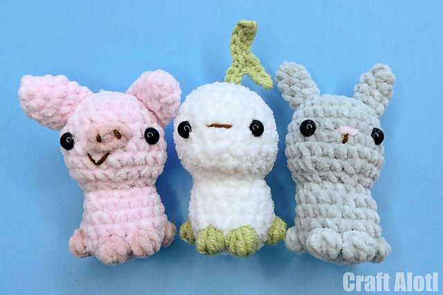 Ravelry: Trio Friends - Pig, Sprout, Rabbit pattern by Pip Woodley