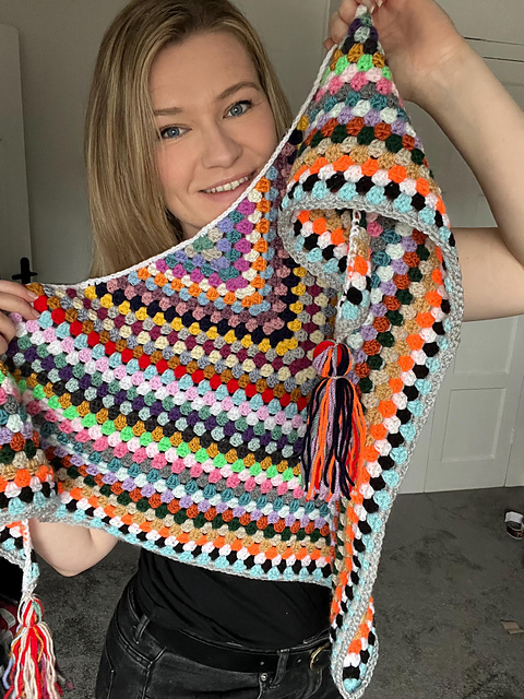 Ravelry: Scrappy Granny Shawl pattern by Catherine Neil