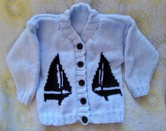 Ravelry: Sail Boat Baby Cardigan pattern by Helen Auld
