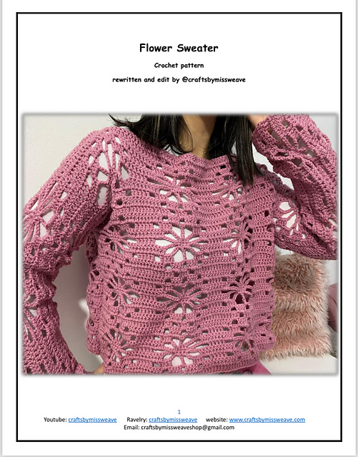 Ravelry: flower sweater pattern by rana zeinny hayek