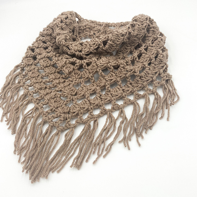 Ravelry: Boho Fringe Triangle Cowl pattern by Simply Vintage Crochet