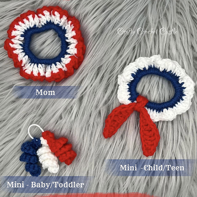Ravelry: Mom and Mini Scrunchies pattern by Jenila Mathialagan