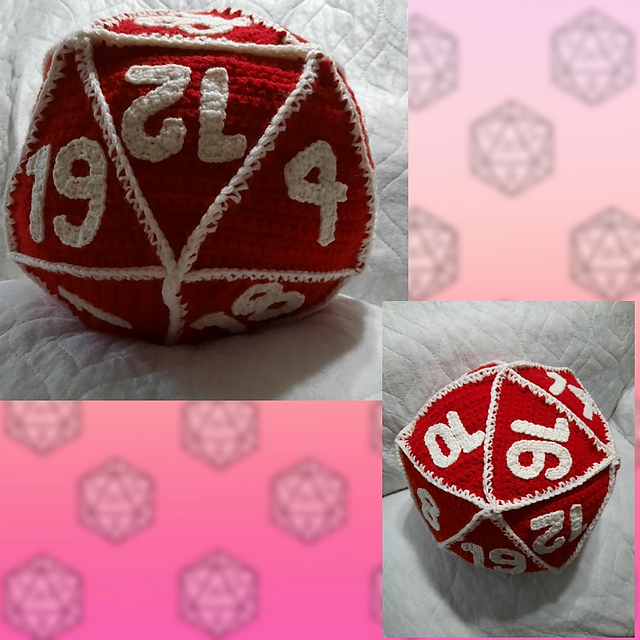 Ravelry: D20 Pillow pattern by Candace Elizabeth