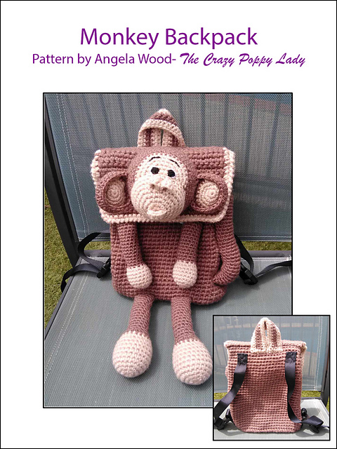 Ravelry: Monkey Backpack pattern by Angela "Poppy" Wood