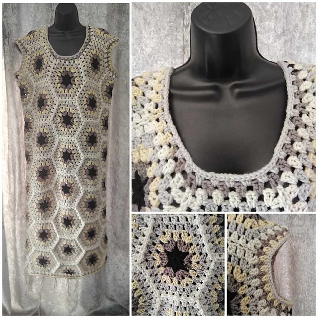 Ravelry: Granny hexagon Blanket dress pattern by Angela "Poppy" Wood
