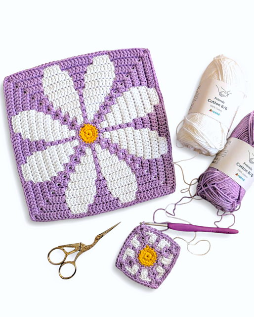 Ravelry: Daisy Dreams Mosaic Square pattern by Created by Carolien