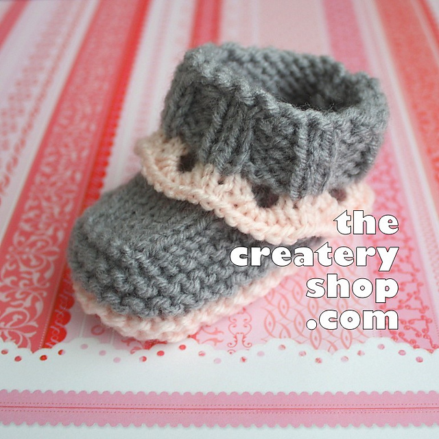 Ravelry: Easy Baby Booties - Sweet Eyelet Booties pattern by Createry Shop