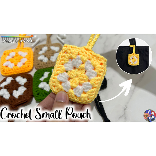 Ravelry: Granny Square Small Pouch pattern by Creggy's Patterns