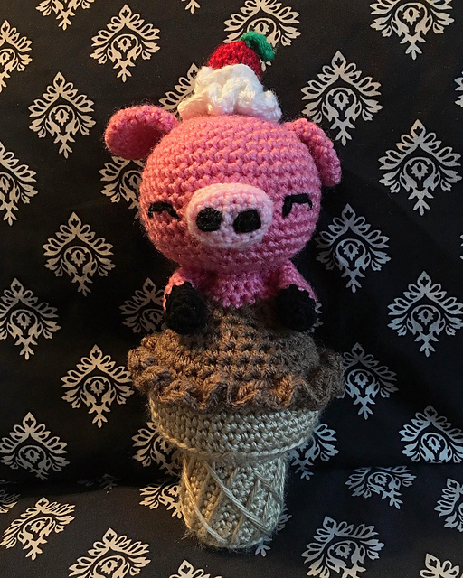 Ravelry: Piper the Ice Cream Pig pattern by Megan Riggs