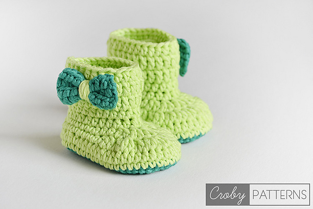 Ravelry: Baby Booties - RAINY SUMMER AND GREEN DELIGHT pattern by Croby ...