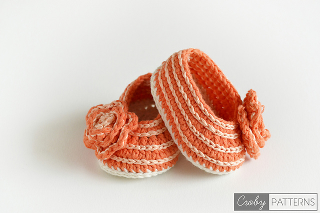 Ravelry: Crochet Baby Booties LOVELY ORANGE pattern by Croby Patterns ...