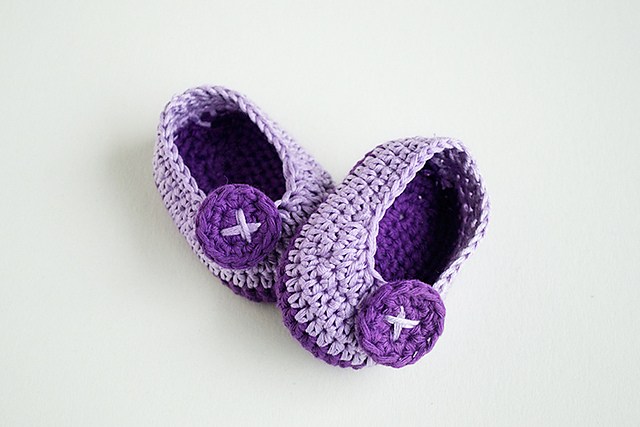 Ravelry: Crochet Baby Booties - Violet Butterfly pattern by Croby ...