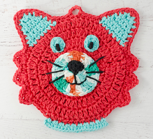 Ravelry: Crochet Cat Potholder pattern by Crochet 365 Knit Too