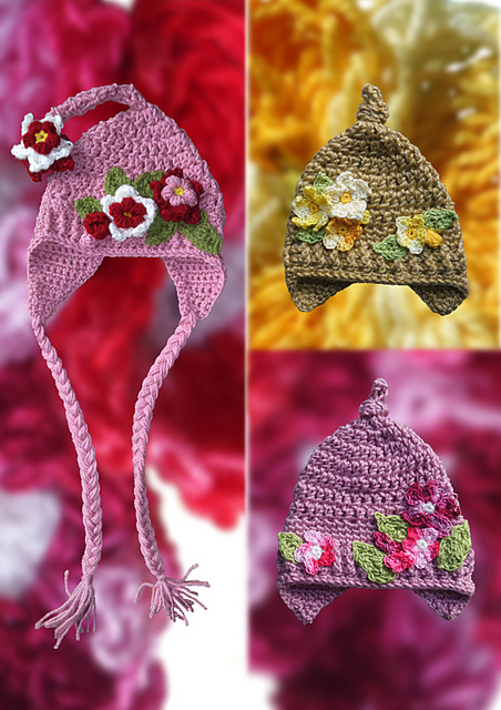 Ravelry: Spring Flower Pixie Hats pattern by Alley J.