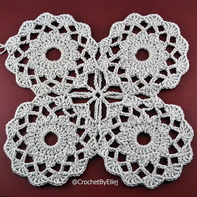 Ravelry: Square doily 4 motifs pattern by Elena Kozhukhar