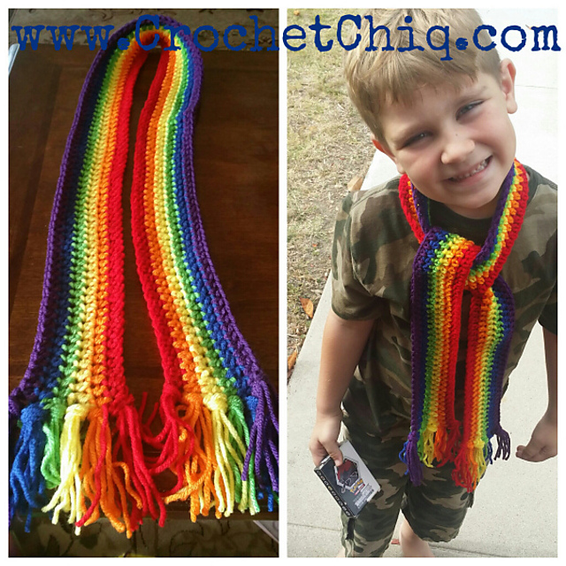 Ravelry: Cheerfully Easy Rainbow Scarf pattern by Mary Kathryn