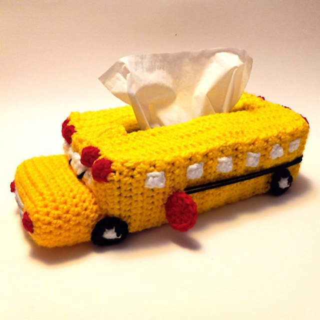Ravelry: School Bus Tissue Box Cover pattern by Dani West
