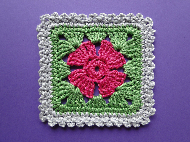 Ravelry: 4 Petal Flower Square pattern by Claire from Crochet Leaf