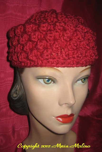 Ravelry: Crochet Pill Box Hat in the Popcorn Stitch pattern by Maria ...