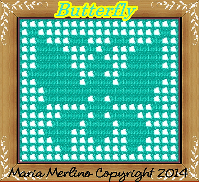 Ravelry: Butterfly Trapped in Filet Netting chart graph pattern by ...