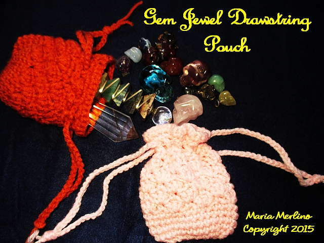 Ravelry: Jewelry Gem Drawstring Pouch pattern by Maria Merlino