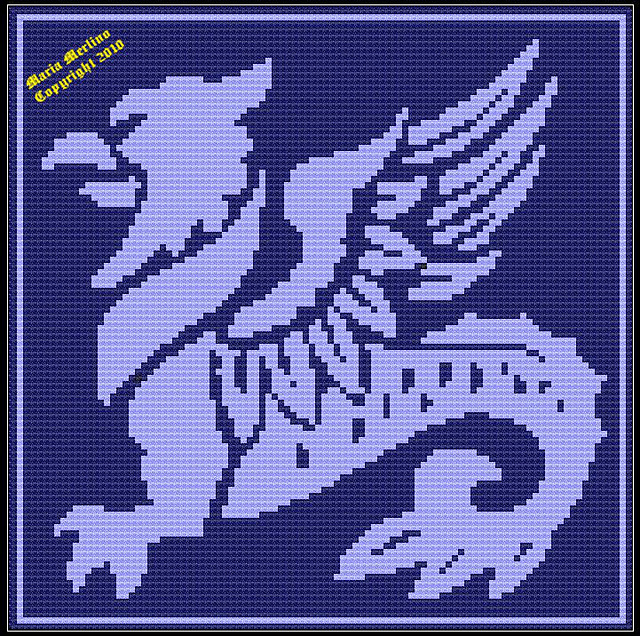 Ravelry: Winged Gryphon Dragon Afghan Chart Graph Tapestry pattern by ...