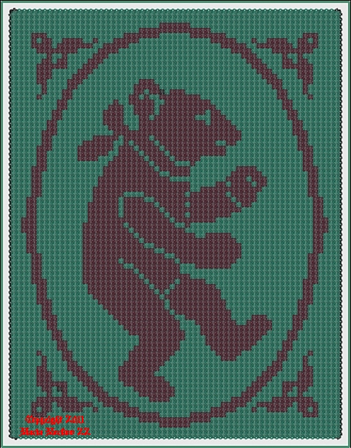 Ravelry: Dancing Bear Afghan Tapestry Tunesian Baby Chart pattern by ...