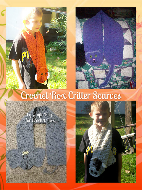 Ravelry: 5 pack Critter Scarf patterns pattern by Roxann Skvarj-Stetzer