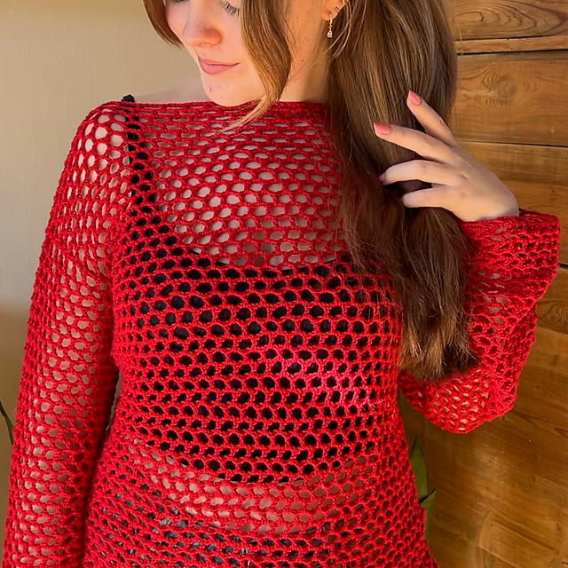 Ravelry: The Breezy Mesh Sweater pattern by Crochet with Linni