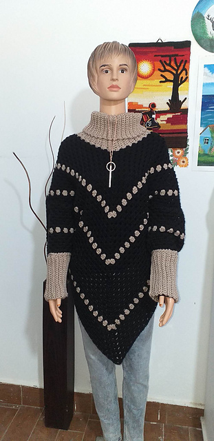 Ravelry: High neck poncho pattern by Crochet blueprint