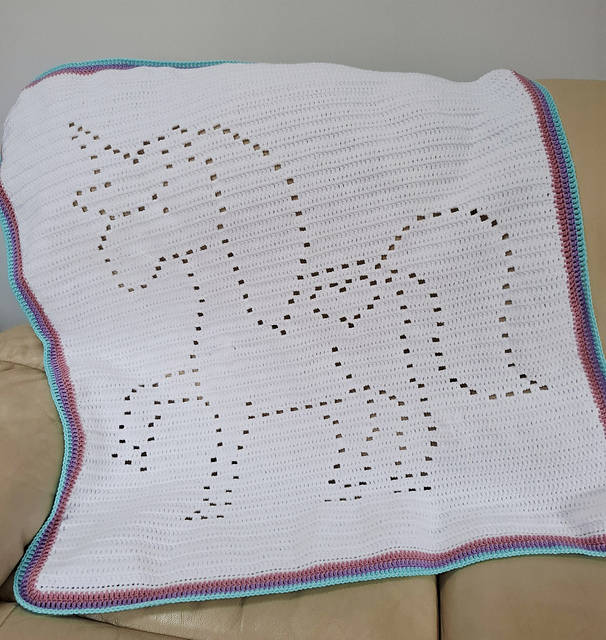 Ravelry: Unicorn filet crochet blanket pattern by Beth Watts