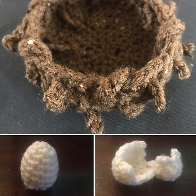 Ravelry: Bird's Nest, Egg, Broken Egg pattern by Meaghan Ray