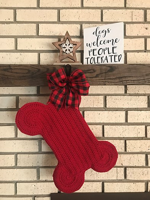 Ravelry: Dog Bone Christmas Stocking pattern by Crocheted By Erika