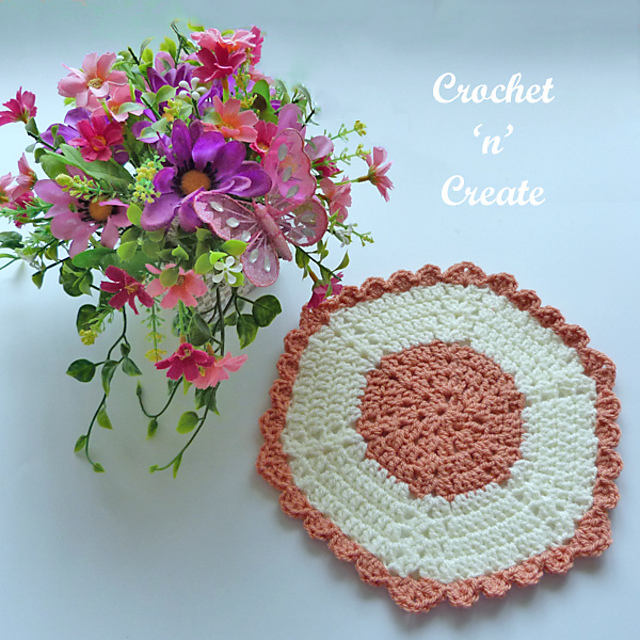 Ravelry: Hexagon Plant Pot Mat pattern by Crochet 'n' Create