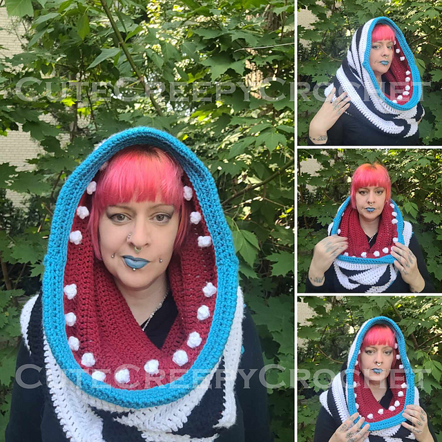 Ravelry: Striped Worm Oversized Cowl pattern by Chae Aitchison (CuteCreepyCrochet)