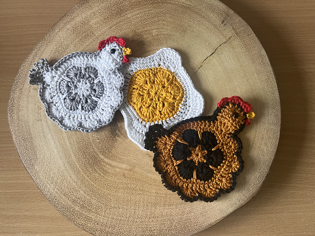 Ravelry: Chicken and Egg Coaster pattern by Sarah Barratt