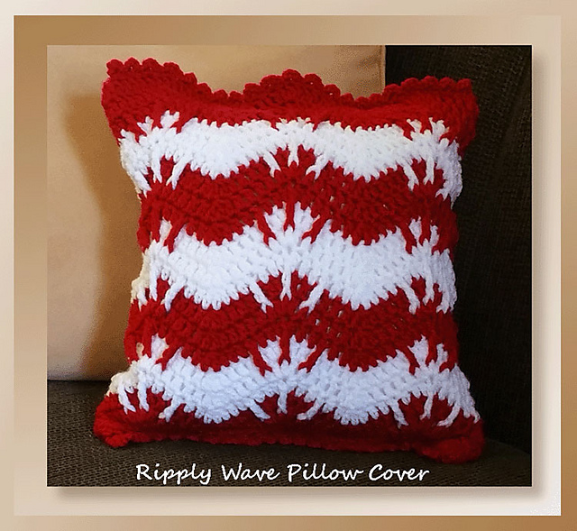 Ravelry: Ripply Wave Pillow Cover pattern by Cylinda D. Mathews