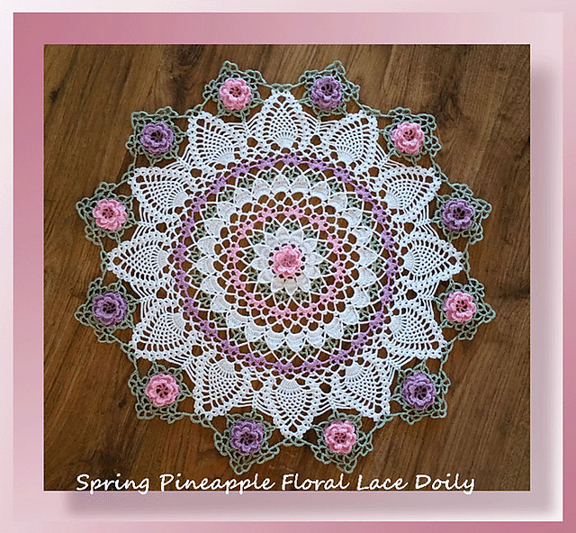 Ravelry: Spring Pineapple Floral Lace Doily pattern by Cylinda D. Mathews