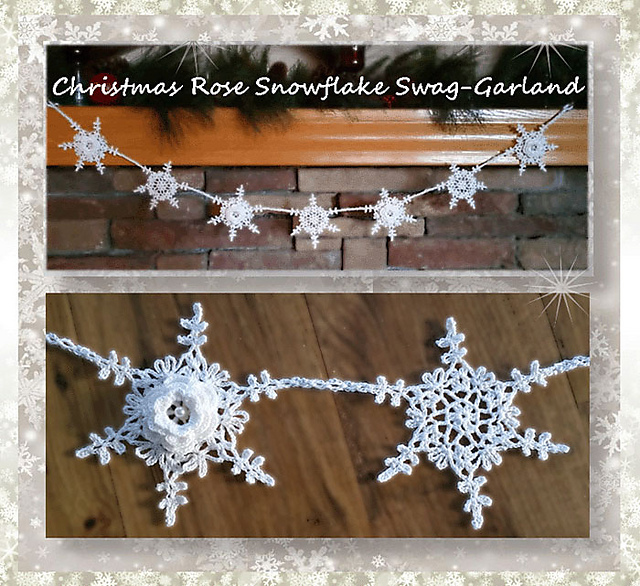 Ravelry: Christmas Rose Snowflake Swag pattern by Cylinda D. Mathews