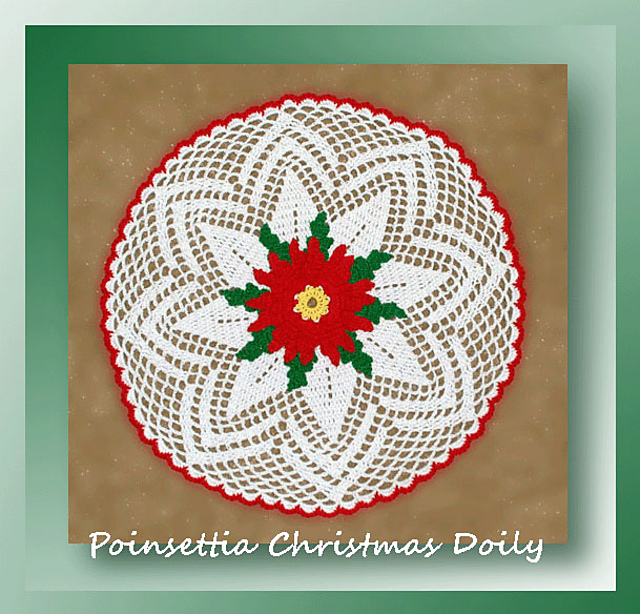 Ravelry: Poinsettia Christmas Doily pattern by Cylinda D. Mathews