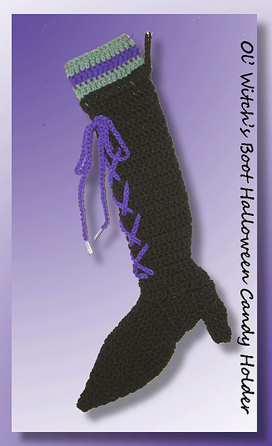 Ravelry: Witch Boot Halloween Holder pattern by Cylinda D. Mathews
