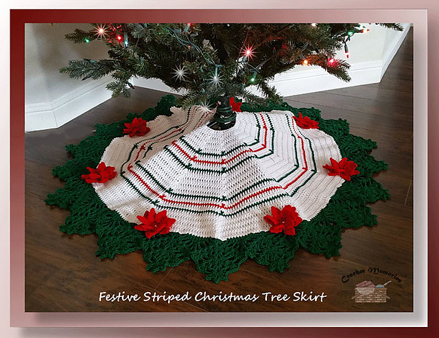 Ravelry: Festive Striped Tree Skirt pattern by Cylinda D. Mathews