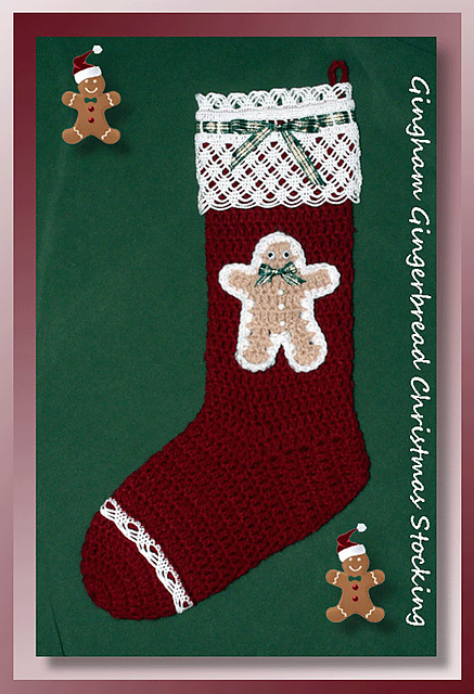 Ravelry: Gingham Gingerbread Stocking pattern by Cylinda D. Mathews
